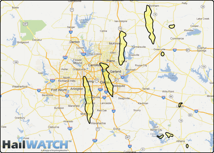 Dallas Area Pummeled with Baseball Size Hail