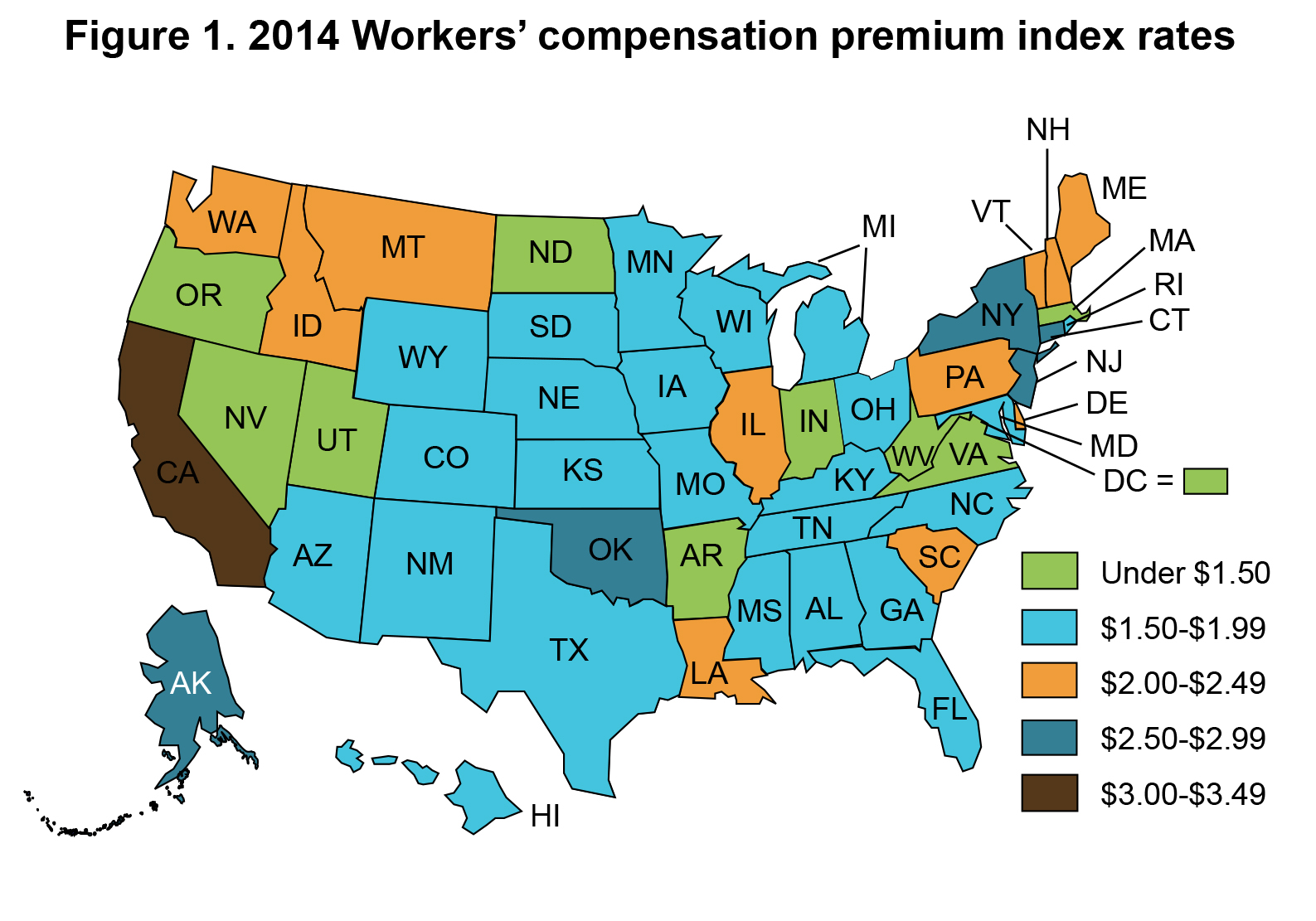 Most Midwest States in the Mid-Range for Workers’ Comp Premiums