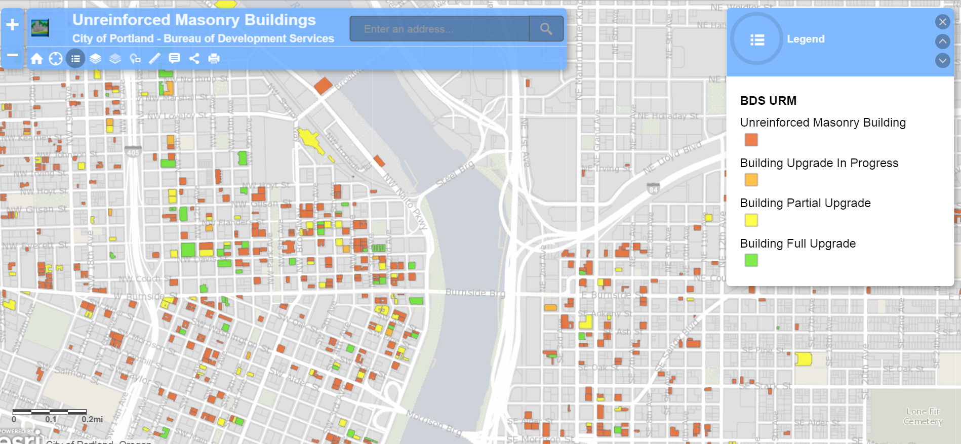 Map Shows Buildings That May Not Survive Quake in Oregon’s Largest City
