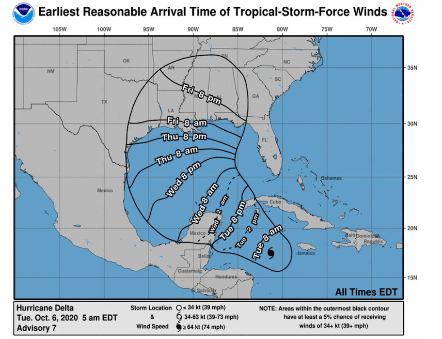 Tropical Storm Delta Expected to Threaten Gulf Coast as Major Hurricane ...