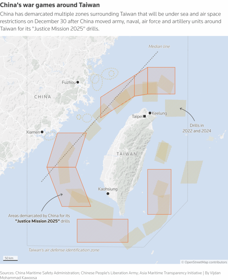China Encircles Taiwan in Massive Military Display
